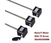 Nema17 Stepper Motor Screw 17HS4401S-T8x8-300/400/500mm lead screw With Copper nut lead 8mm for 3d printer parts